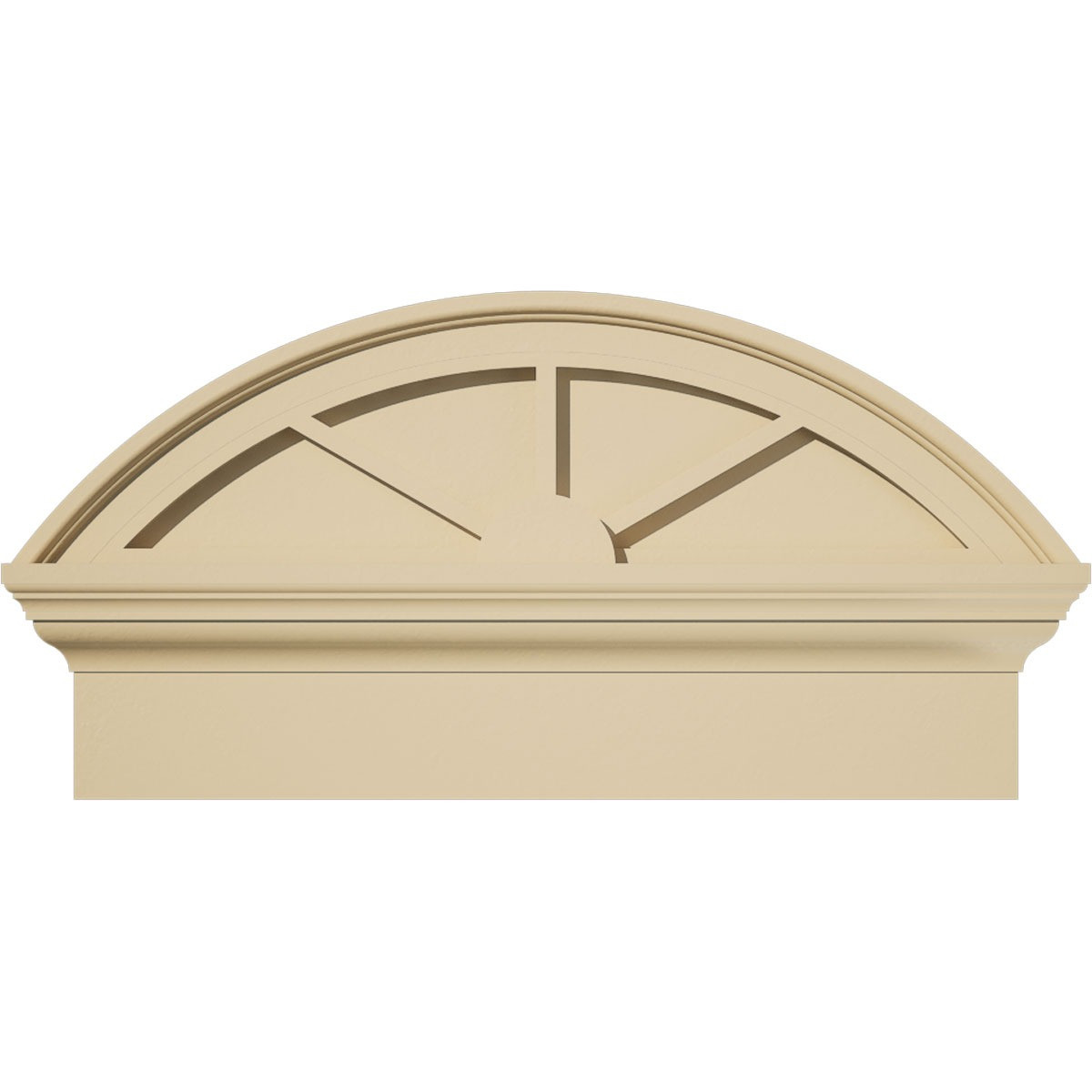 Segment Arch Signature Urethane Combination Pediment, Primed Tan