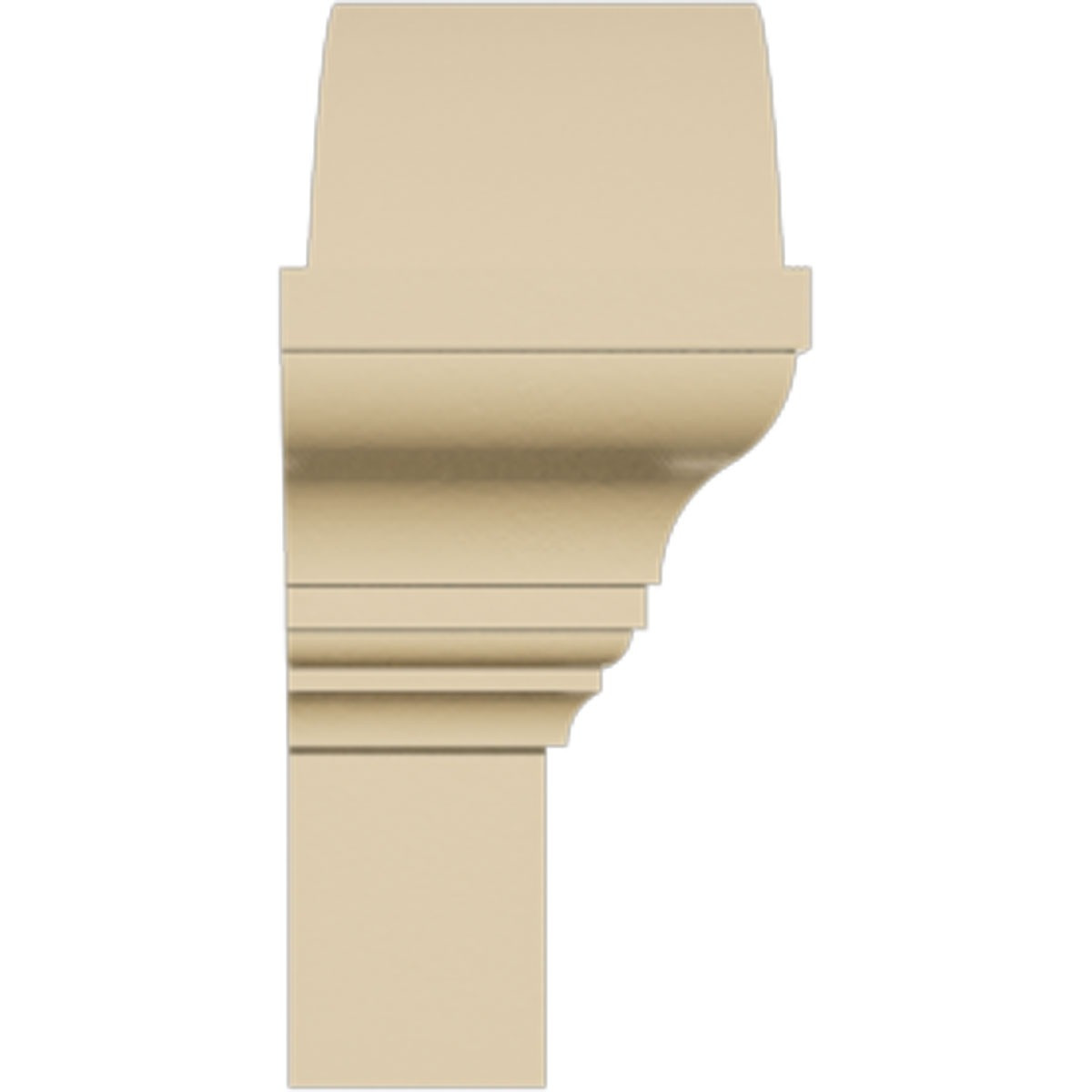 Segment Arch with Flankers Signature Urethane Pediment, Primed Tan