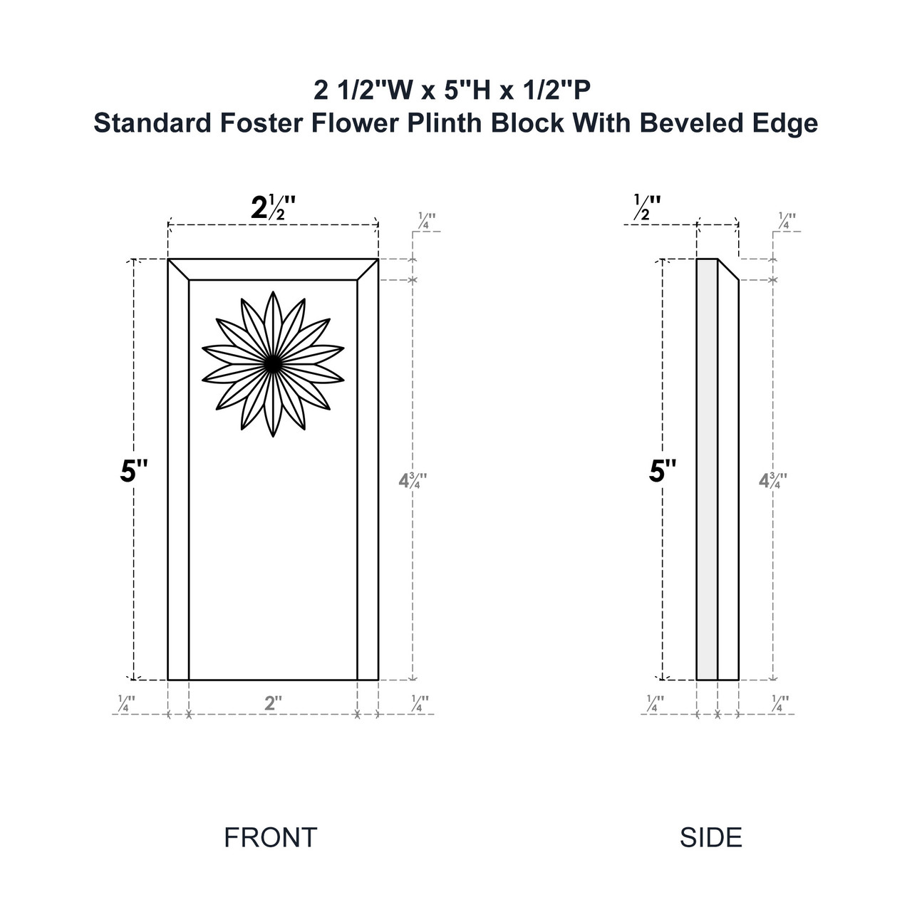 Standard Foster Flower Plinth Block With Beveled Edge
