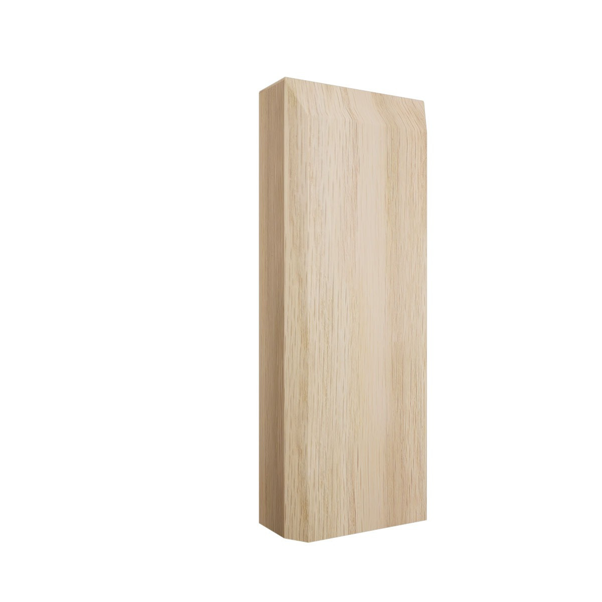 Americraft Solid Hardwood Stain Grade Smooth Plinth Block with Beveled Edge