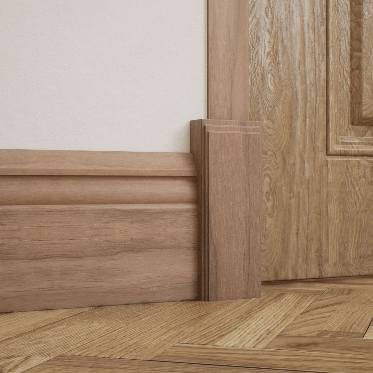 Americraft Solid Hardwood Stain Grade Smooth Plinth Block with ...