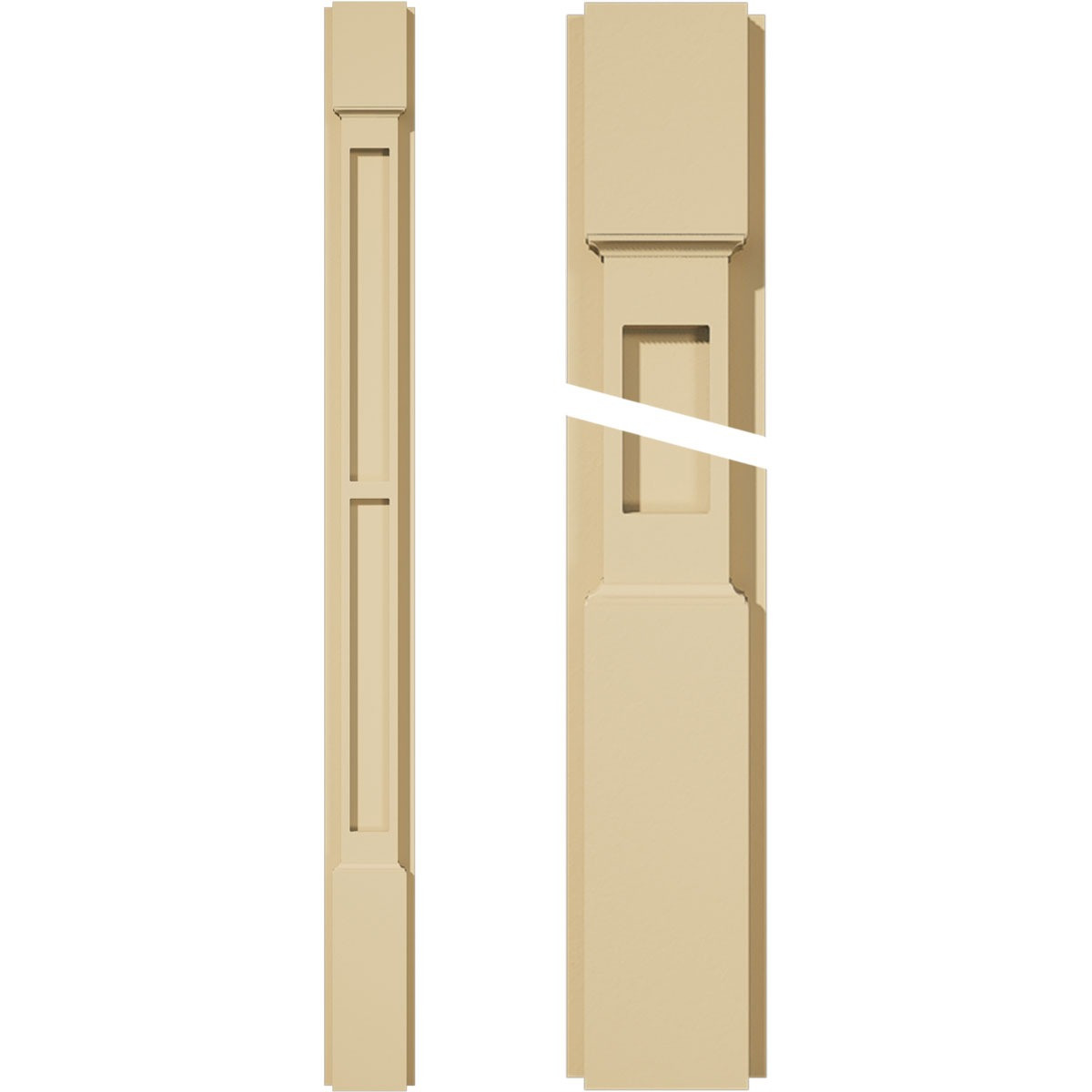 Signature Urethane Two Equal Flat Panel Pilaster with Capital & Base ...