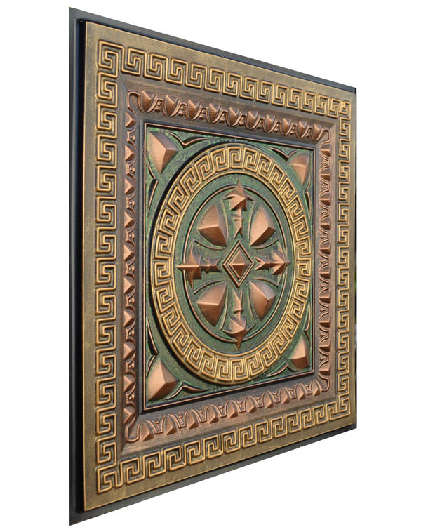 Odysseus Shield III - FAD Hand Painted Ceiling Tile 24 in X 24 in - # ...