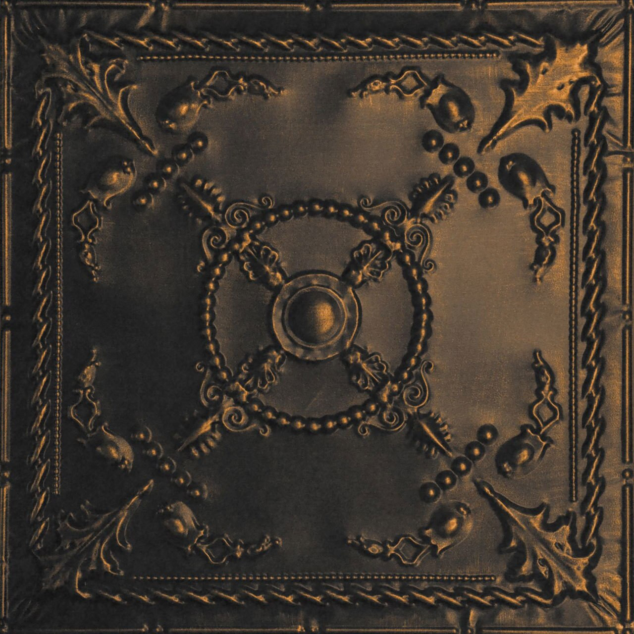 Bourbon - Shanko - Hand Painted - Tin Ceiling Tile - 24 in x 24 in - #520