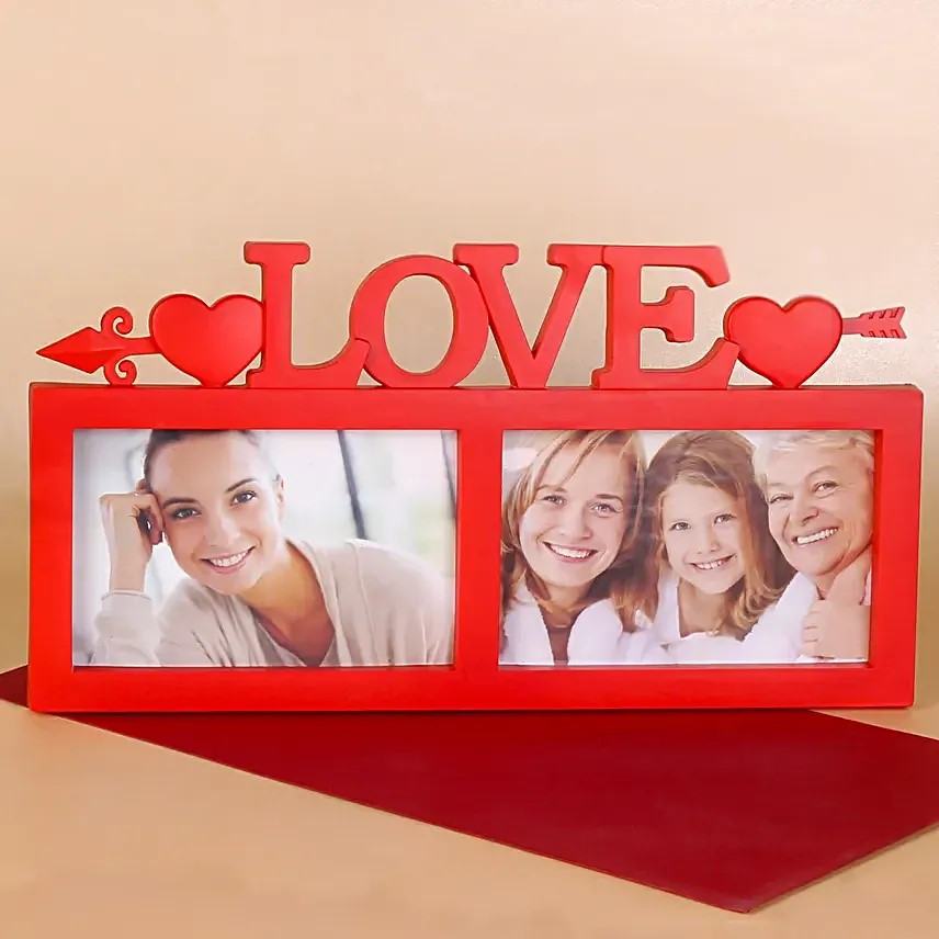 Love Frame with Chocolates and Good Luck Plant