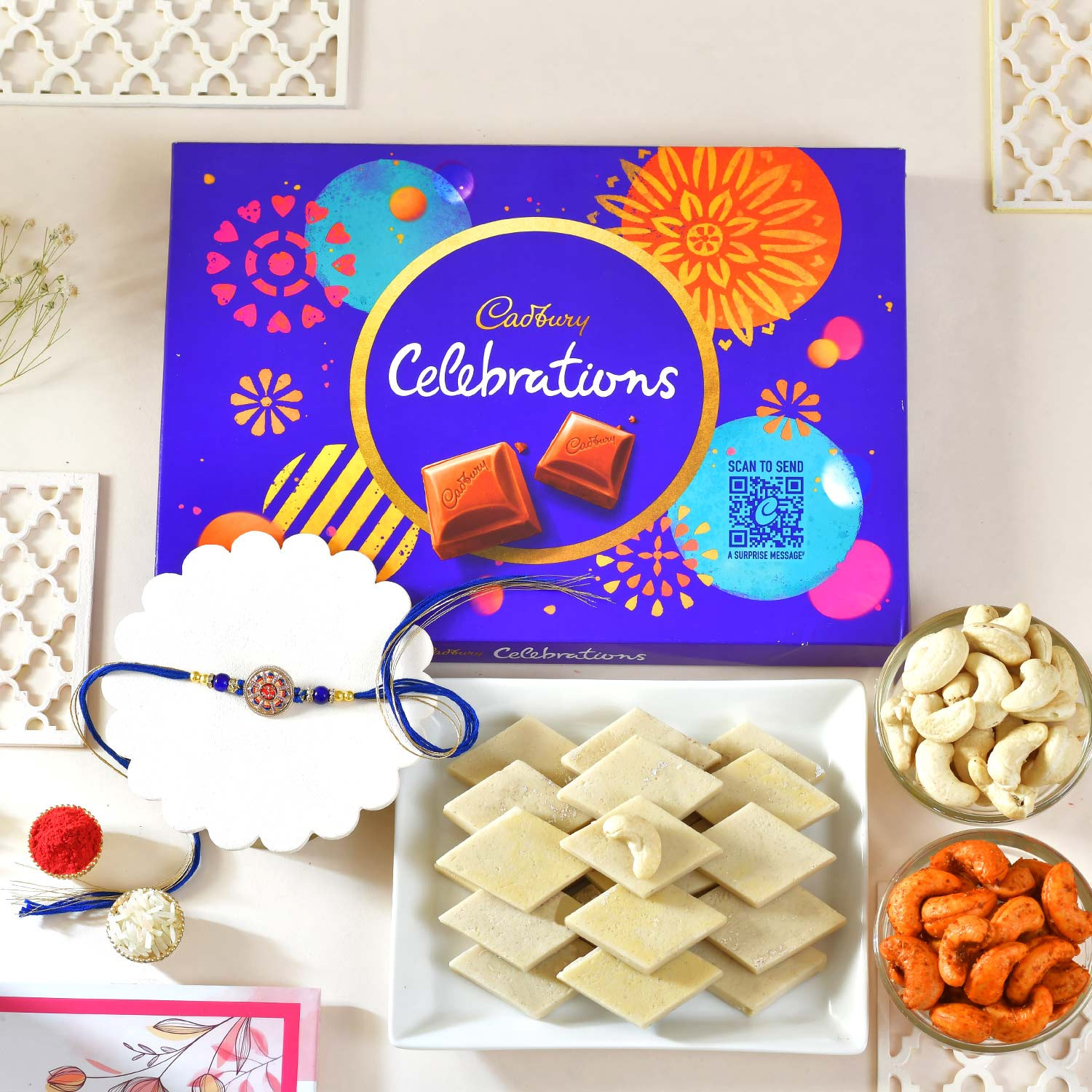 Delicious Rakhi Treat of Sweet Chocolate And Dryfruits - Rakhi.com