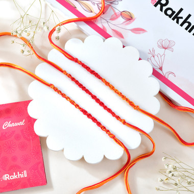 Hand Braided Moli-Kalava Rakhi Set - Rakhi.com