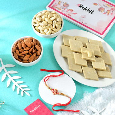 Pavitra Ek Onkar Rakhi Sweet & Nut Hamper - Rakhi.com