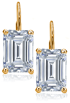 Leverback Earrings - Lab Grown Diamond Alternative Cubic Zirconia