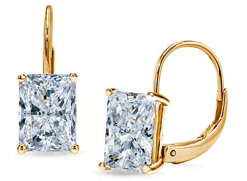 Leverback Earrings - Lab Grown Diamond Alternative Cubic Zirconia