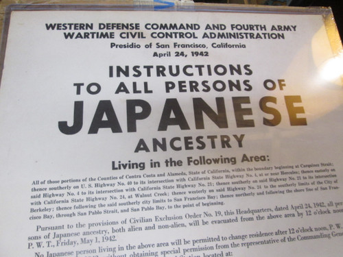 Original WW2 Japanese Internment Poster 1942