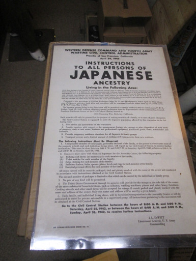 Original WW2 Japanese Internment Poster 1942