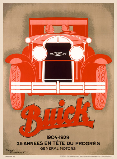 Buick General Motors Vintage Poster by Vincent 1929 French Fine Art Print.