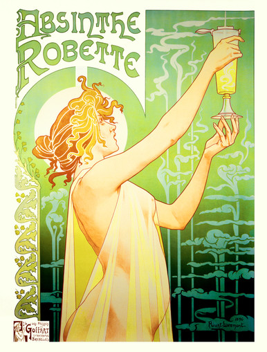 Absinthe Robette Vintage Poster by Livemont 1896 Belgian Fine Art Print.