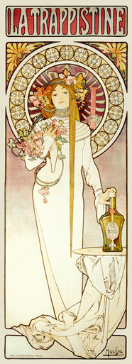 La Trappistine Vintage Poster by Mucha 1896 French Fine Art Print.