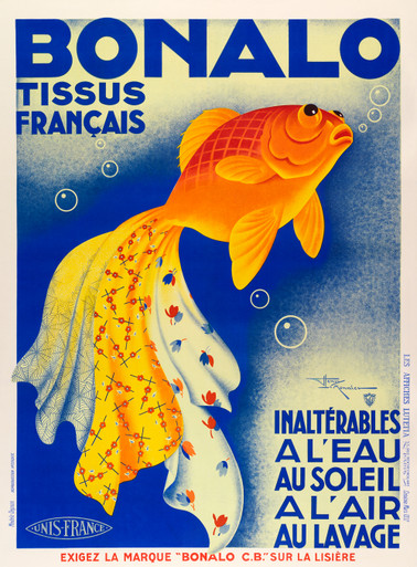 Bonalo Tissus Vintage Poster 1932 by Le Monnier 1932 French Fine Art Print.