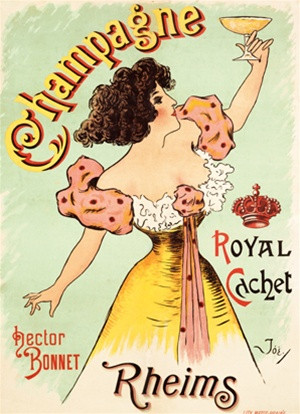 Champagne Rheims Vintage Poster by Joe 1900 French Fine Art Print.