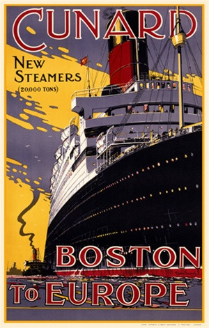 Cunard Vintage Poster by Thomas 1930 English Fine Art Print.