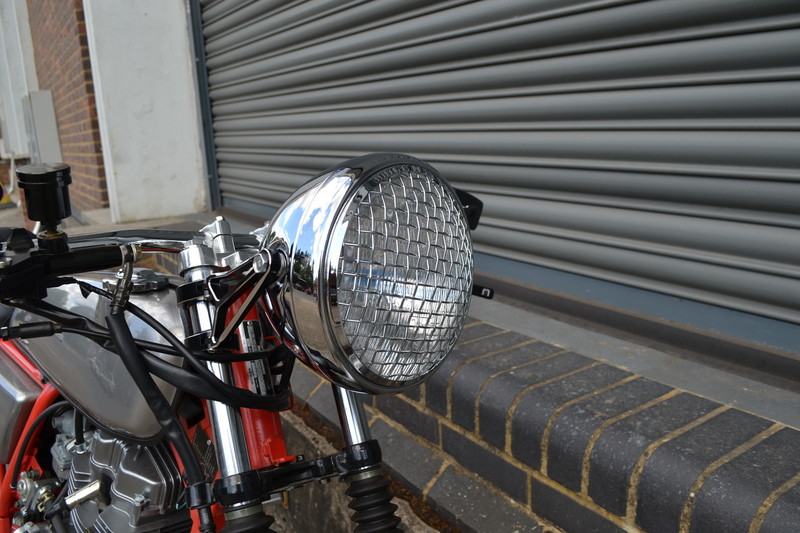 5.75" Inch Mesh Grill Motorbike Headlight Cover - Chrome for Scrambler ...