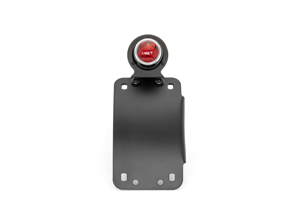 Curved Side Mount Motorbike Number Plate Holder with LED Lucas Style ...