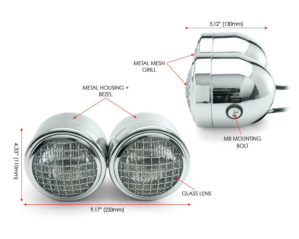 Motorbike Headlight Dominator Tracker Streetfighter Chrome Mesh Grill ...