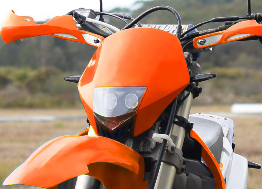ORANGE Motorbike Headlight Mask - LED 12V 35W - Project Streetfighter ...
