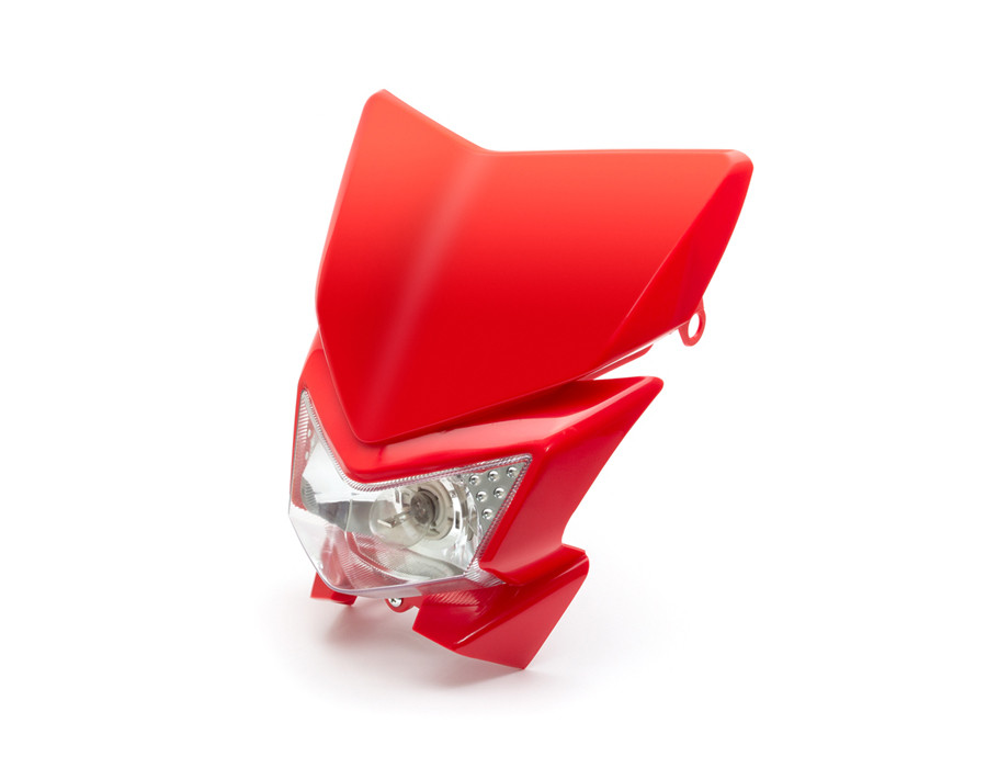 Motorbike Headlight Mask - Streetfighter & Supermoto - Red - 12V 35W