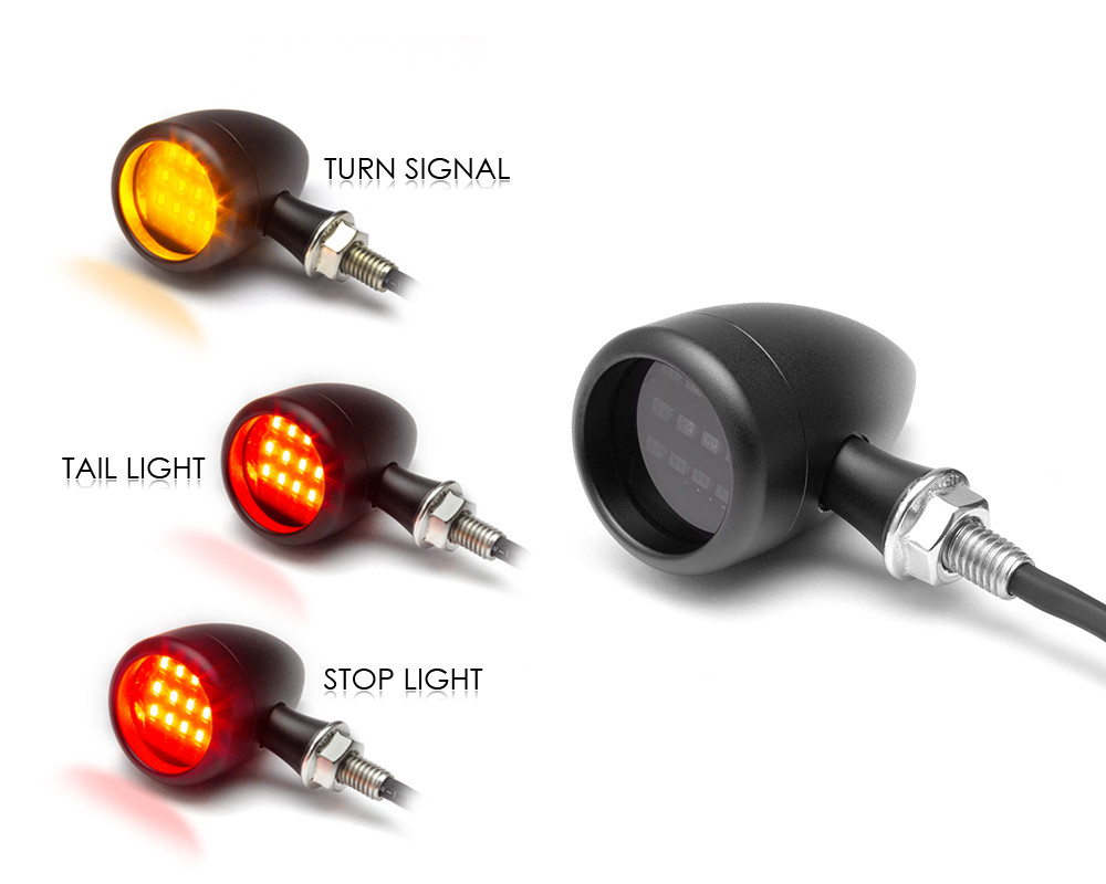 Motorbike Rear LED Indicators with Stoplight and Taillight - Integrated ...