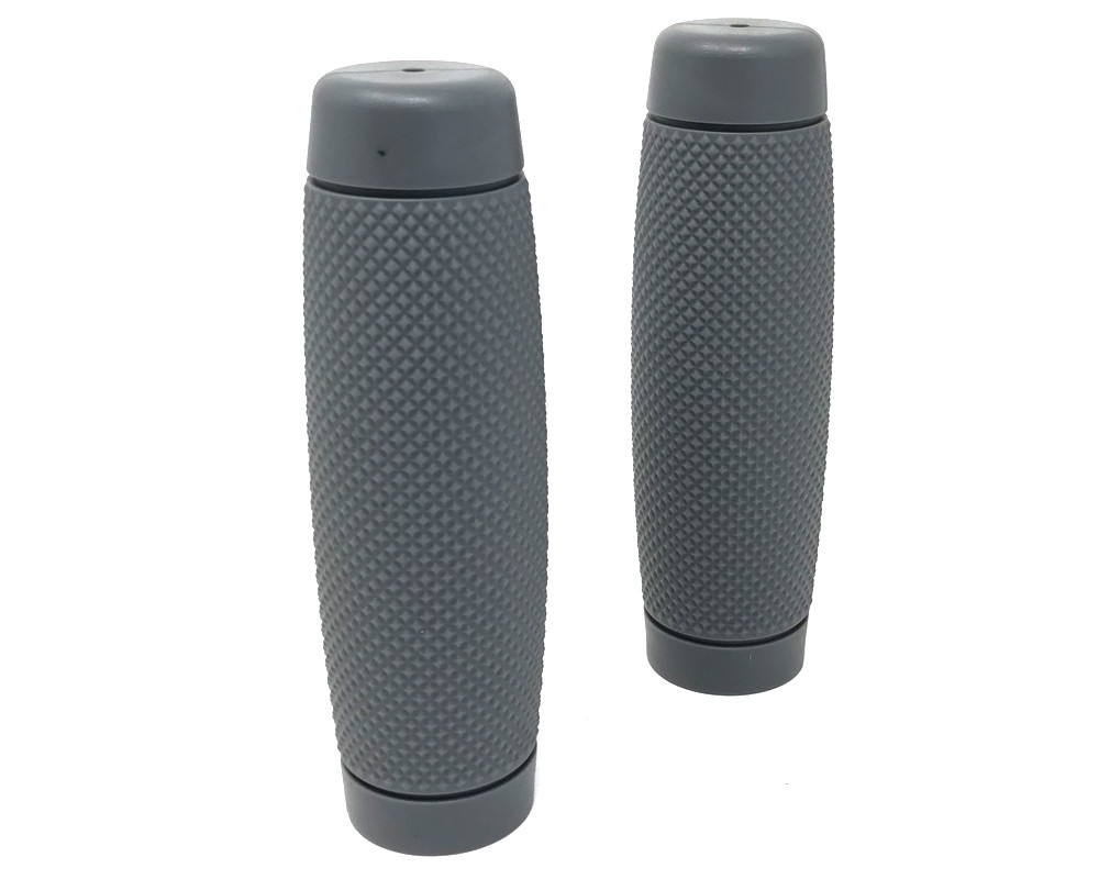 Grey Ribbed Hand Grips - Soft Touch for 22mm (7/8") Handlebars