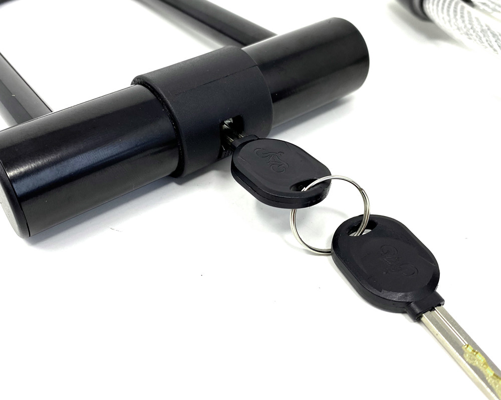 Bicycle D Lock Bike 1.2M Two Keys U Shaped Heavy Duty Cable Frame ...