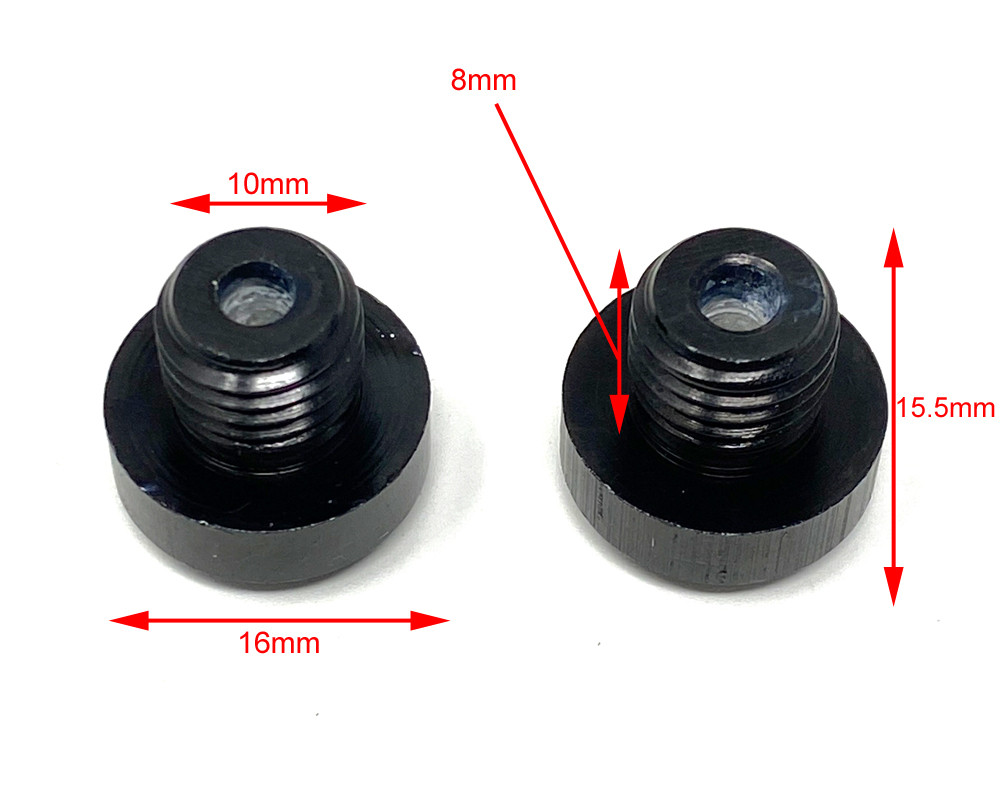 Pair of Billet Aluminium M10 Threaded Motorcycle Motorbike Mirror ...