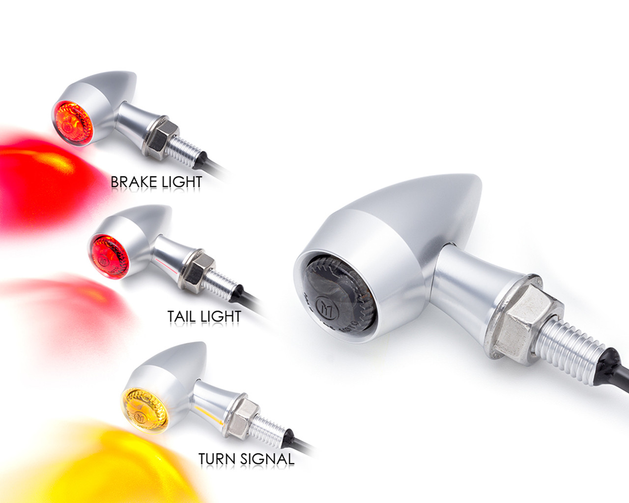 Custom Motorbike Rear Indicators with Stop and Tail Lights POLISHED ...