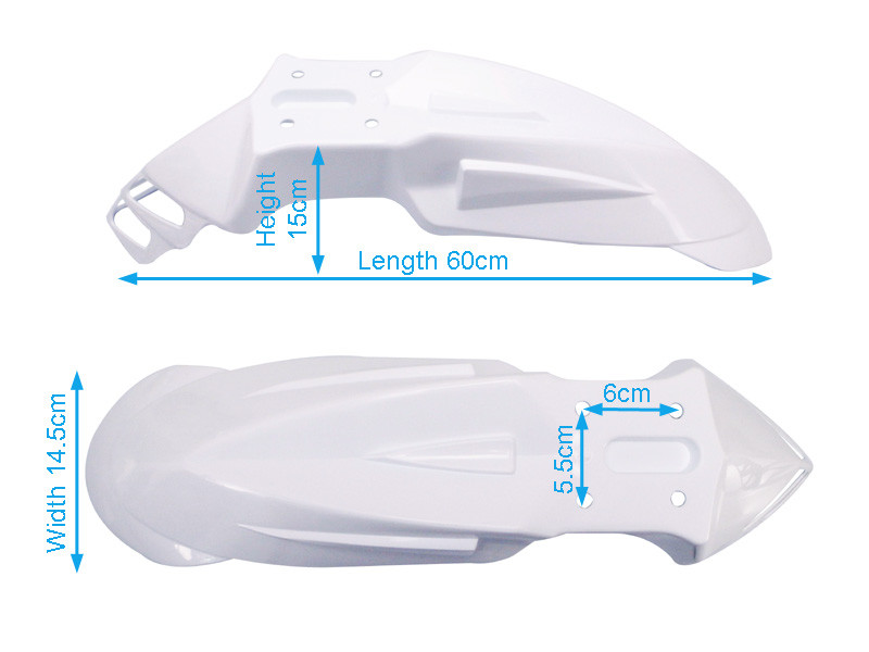 WHITE Universal Motorcycle Motorbike Mudguard / Fender for Supermoto ...