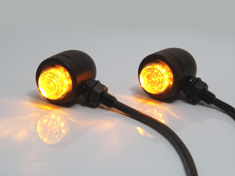 Matt Black Custom Aluminium Motorcycle Motorbike LED Indicators / Turn ...