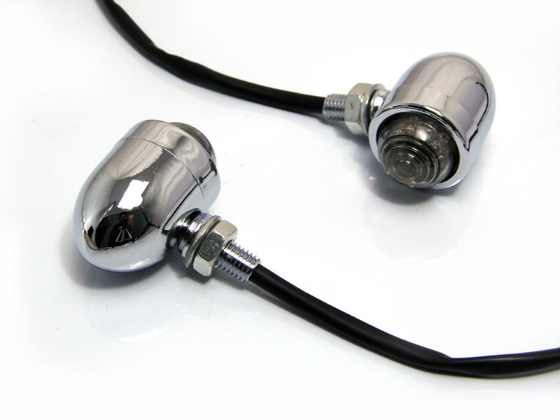 Motorcycle Motorbike Custom Chrome Aluminium LED Indicators / Turn Signals