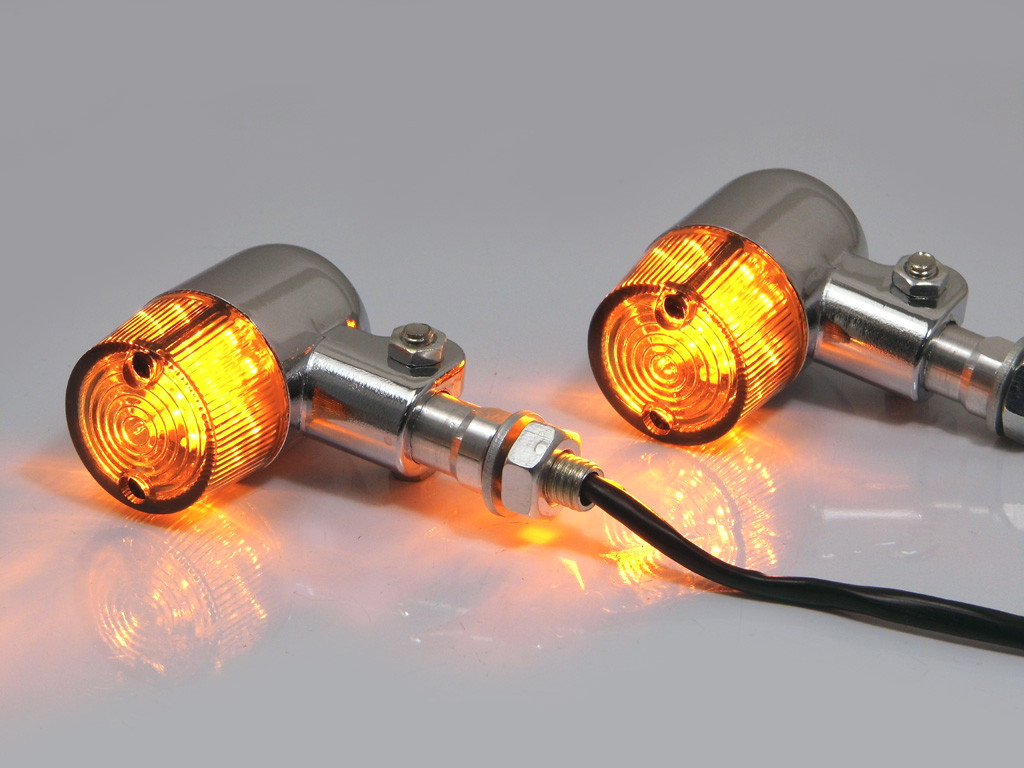 Chrome Aluminium LED Motorcycle Indicators / Turn Signals- Fits most ...