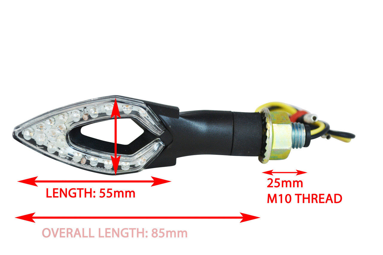 Black LED Open Eye Style Motorbike Motorcycle Scooter Slim Indicators ...