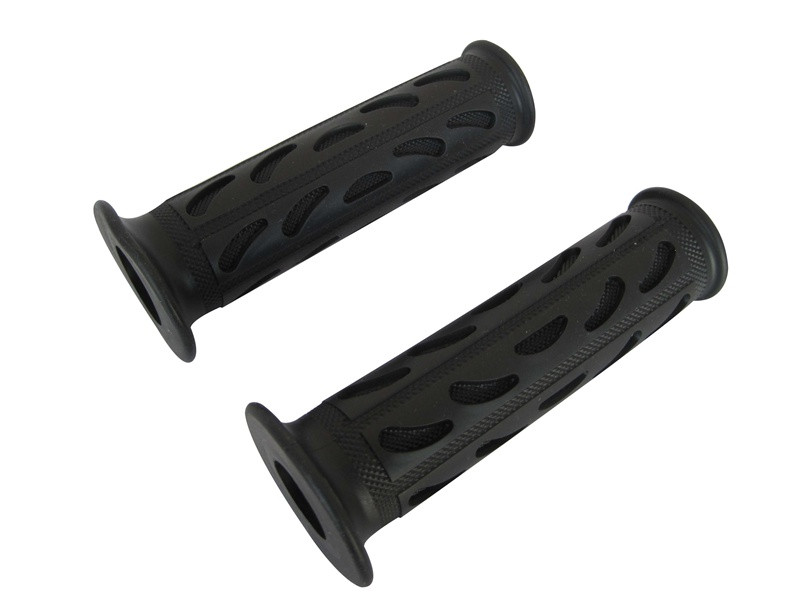 Black Soft Silicon / Rubber Motorcycle Motorbike Hand Grips 22mm 7/8 ...
