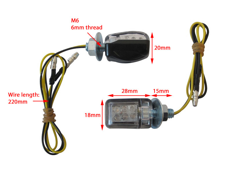 Universal LED E-marked Black Mini Indicators for Motorcycle Motorbike ...
