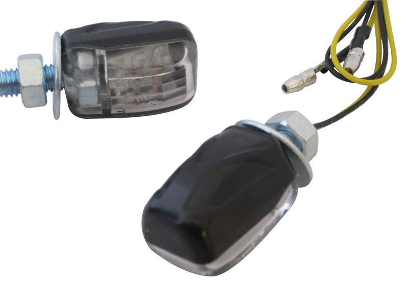 Universal LED E-marked Black Mini Indicators for Motorcycle Motorbike ...