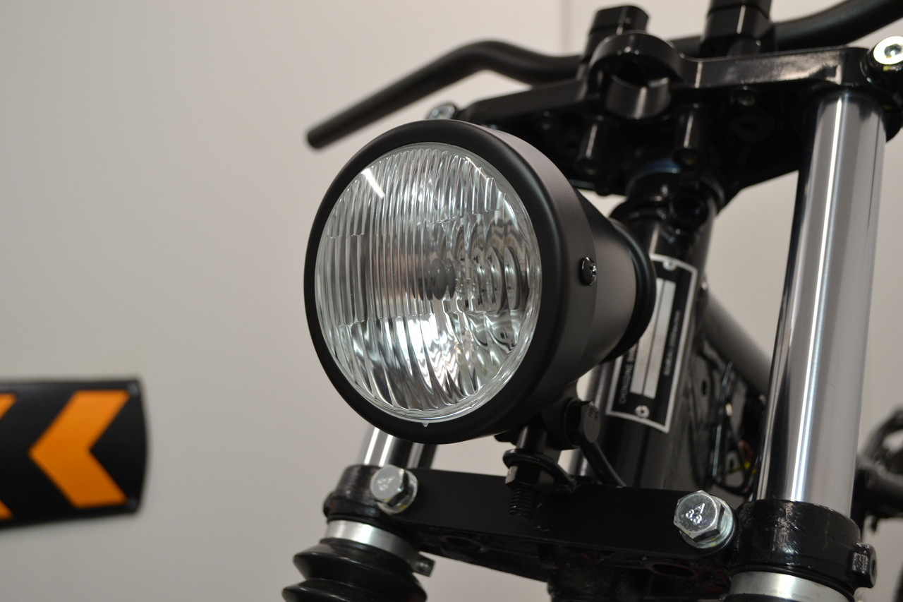 4.5" Vintage Style Custom Retro Motorbike Motorcycle Matt Black Headlight