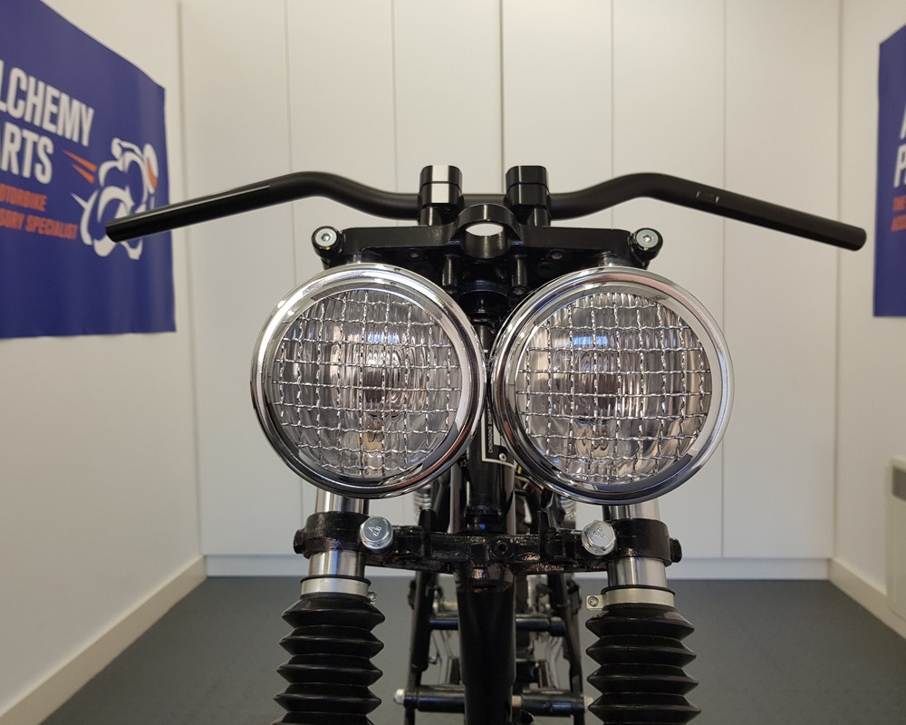 Motorbike Headlight Dominator Tracker Streetfighter Chrome Mesh Grill ...