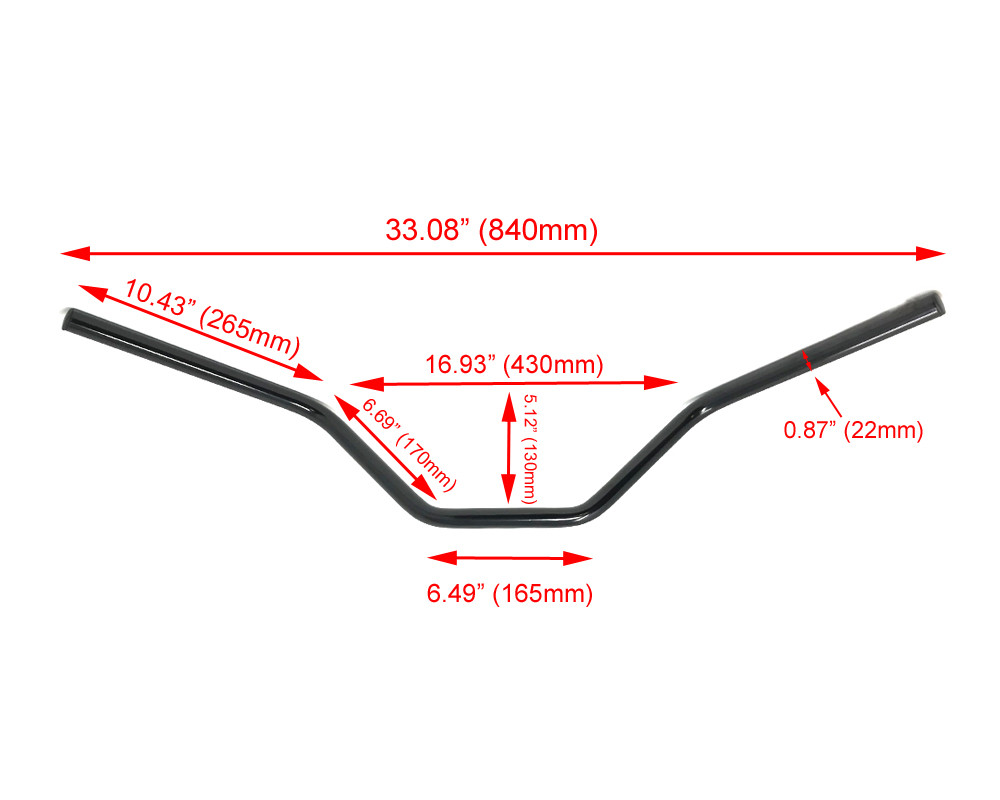WIDE Motorbike Handlebars for Project Custom Bike & Scrambler 22mm 7/8 ...