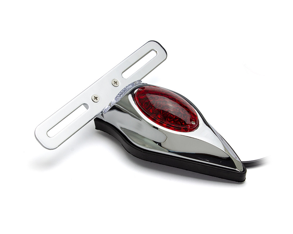 Motorbike Tombstone LED Stop & Tail Light - Chrome - for Custom Retro ...