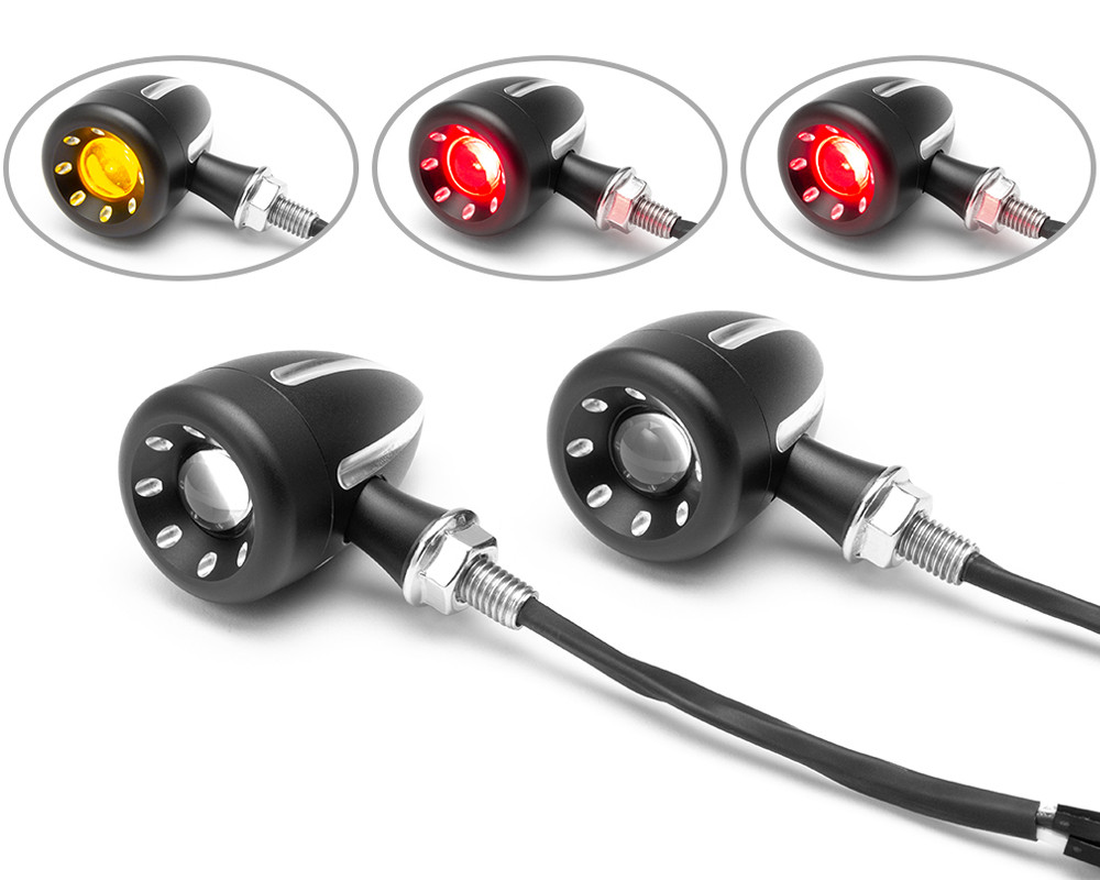 Motorbike LED Rear Indicators with Stoplight & Taillight - Integrated ...