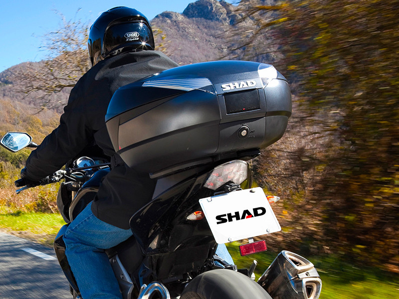 SH48 Top Box Black/Dark Grey inc Backrest And Carbon Cover