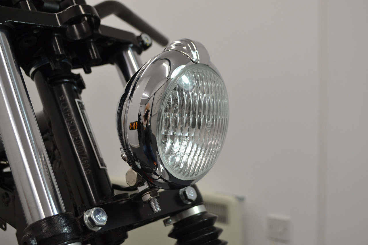 Motorbike Headlight Classic Custom Chrome for Bobber Chopper Scrambler ...