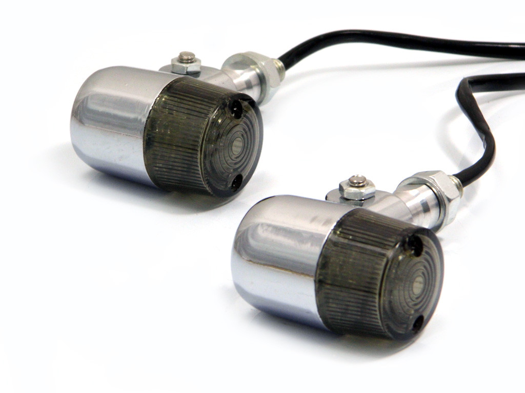 Chrome Aluminium LED Motorcycle Indicators / Turn Signals- Fits most ...