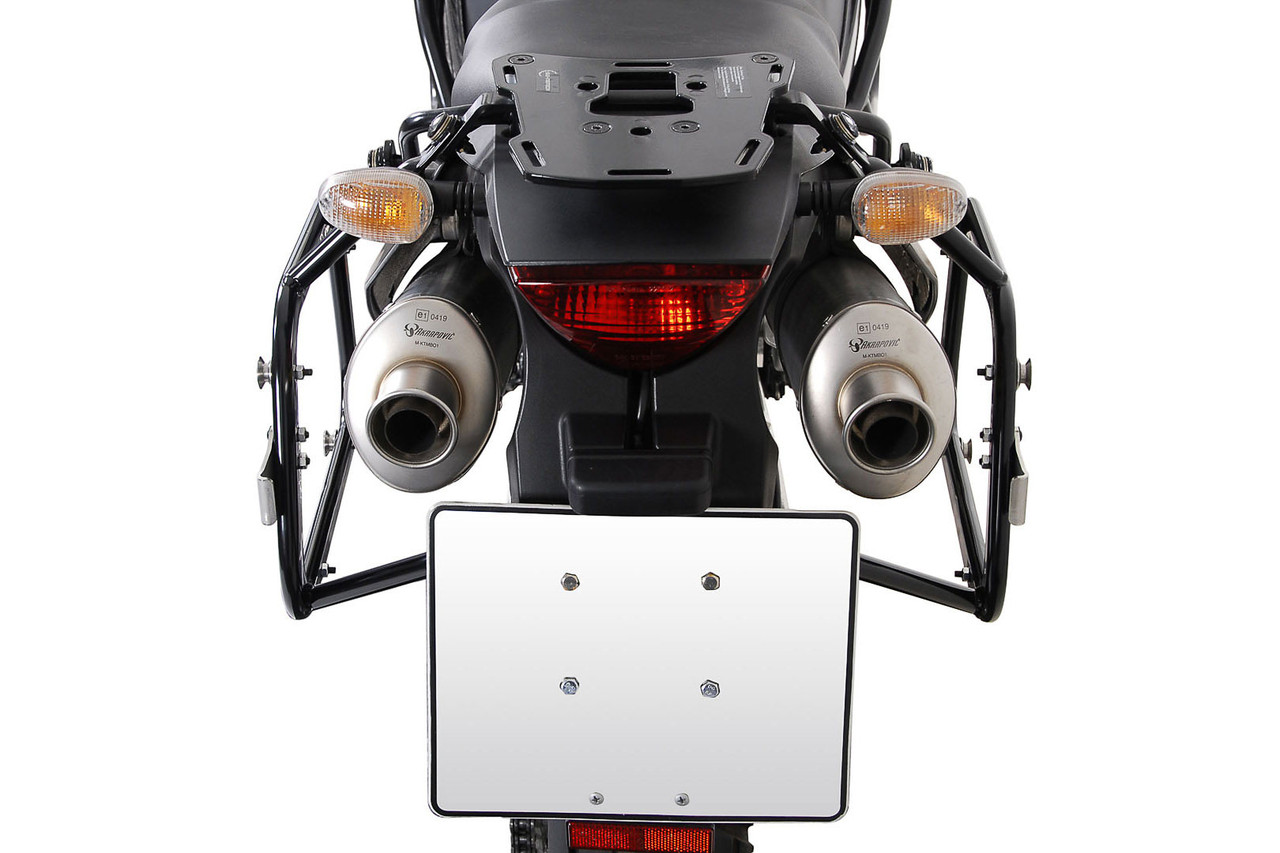 EVO side carriers Black. KTM LC8 950 / 990 Adventure. - Alchemy Parts