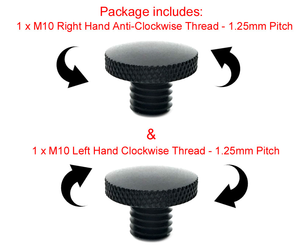 Pair of Billet Aluminium M10 Thread Yamaha Motorcycle Mirror Blanking Plugs